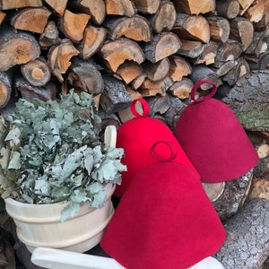 Sauna Hat Red Felted Banya Hat - Etsy
