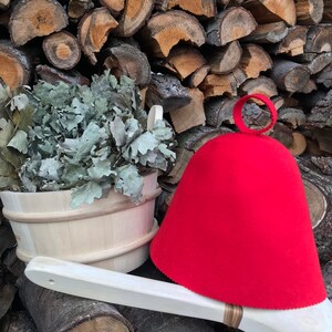 Sauna Hat Red Felted Banya Hat - Etsy