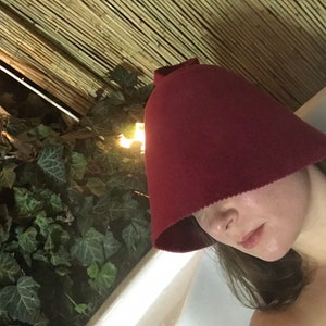Sauna Hat Red Felted Banya Hat - Etsy