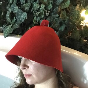 Sauna Hat Red Felted Banya Hat - Etsy