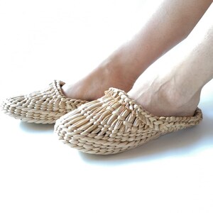 Straw Sandals, Hand Woven Straw Slippers, Shoes for Sauna or Bath ...