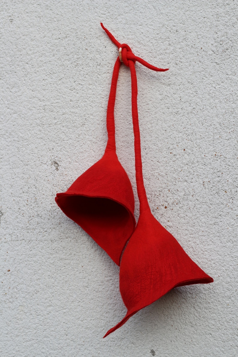 Playful Couple Red Sauna Hats Set With a Curly Tail Felted - Etsy