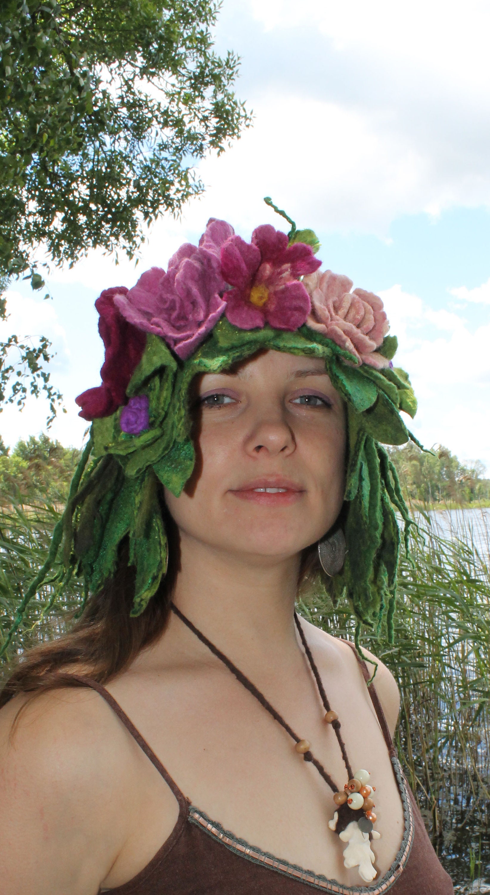 Sauna Hat Fairy Tale Felted Wool Hat for Woman Green See - Etsy