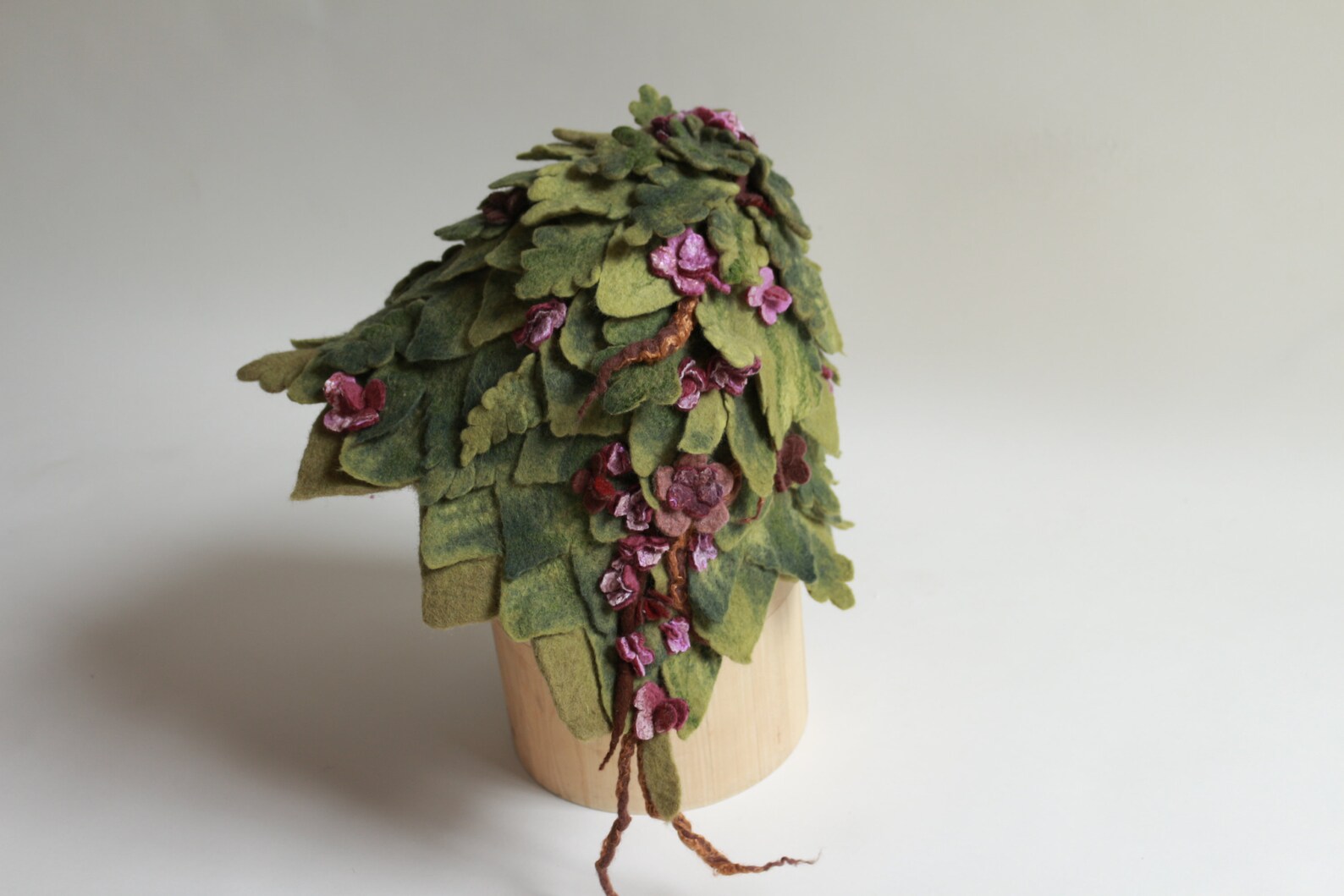 Sauna Hat Fairy Tale Felted Wool Hat for Woman Green Forest - Etsy