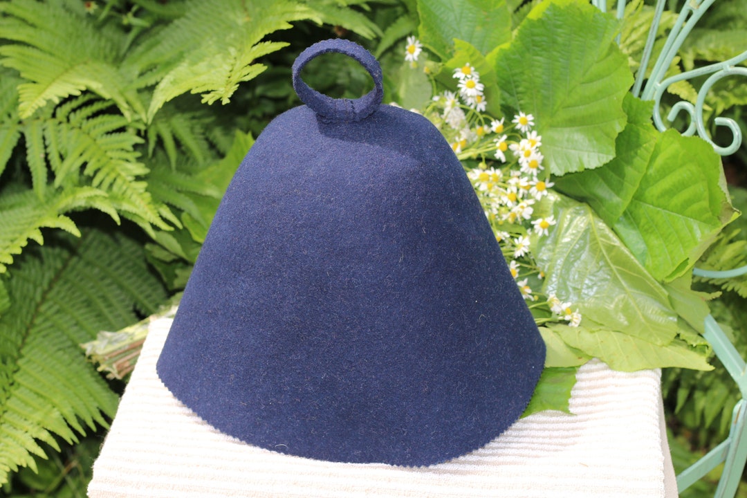 Sauna Hat Dark Blue Felted Banya Hat - Etsy