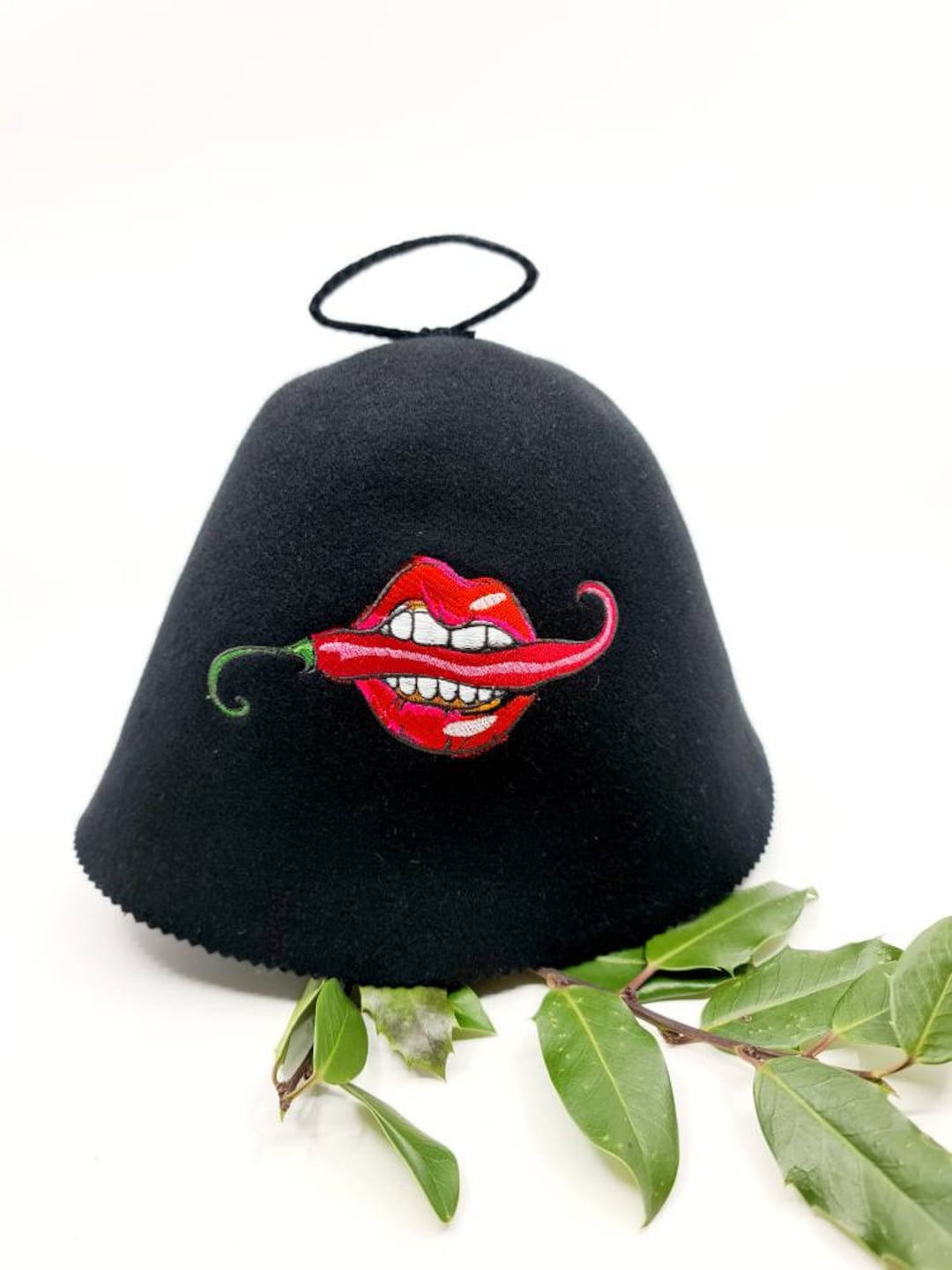 Sauna Hat HOT Felted Banya Hat With Embroidery - Etsy