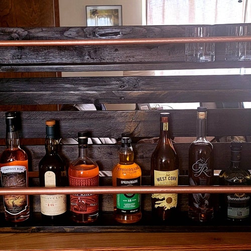 Bourbon Whiskey Rack Reclaimed Pallet Wood and Industrial - Etsy