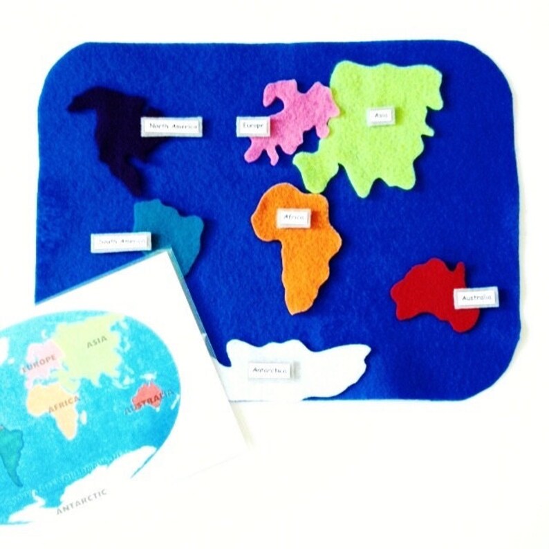 Kids Felt Continent Set - Etsy