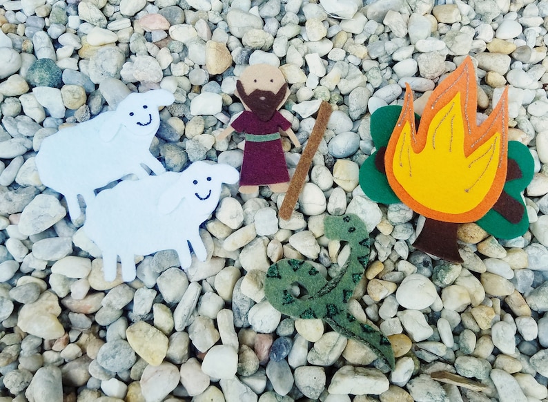 Moses and the Burning Bush Felt Set/sunday School/bible Felt Storyboard ...