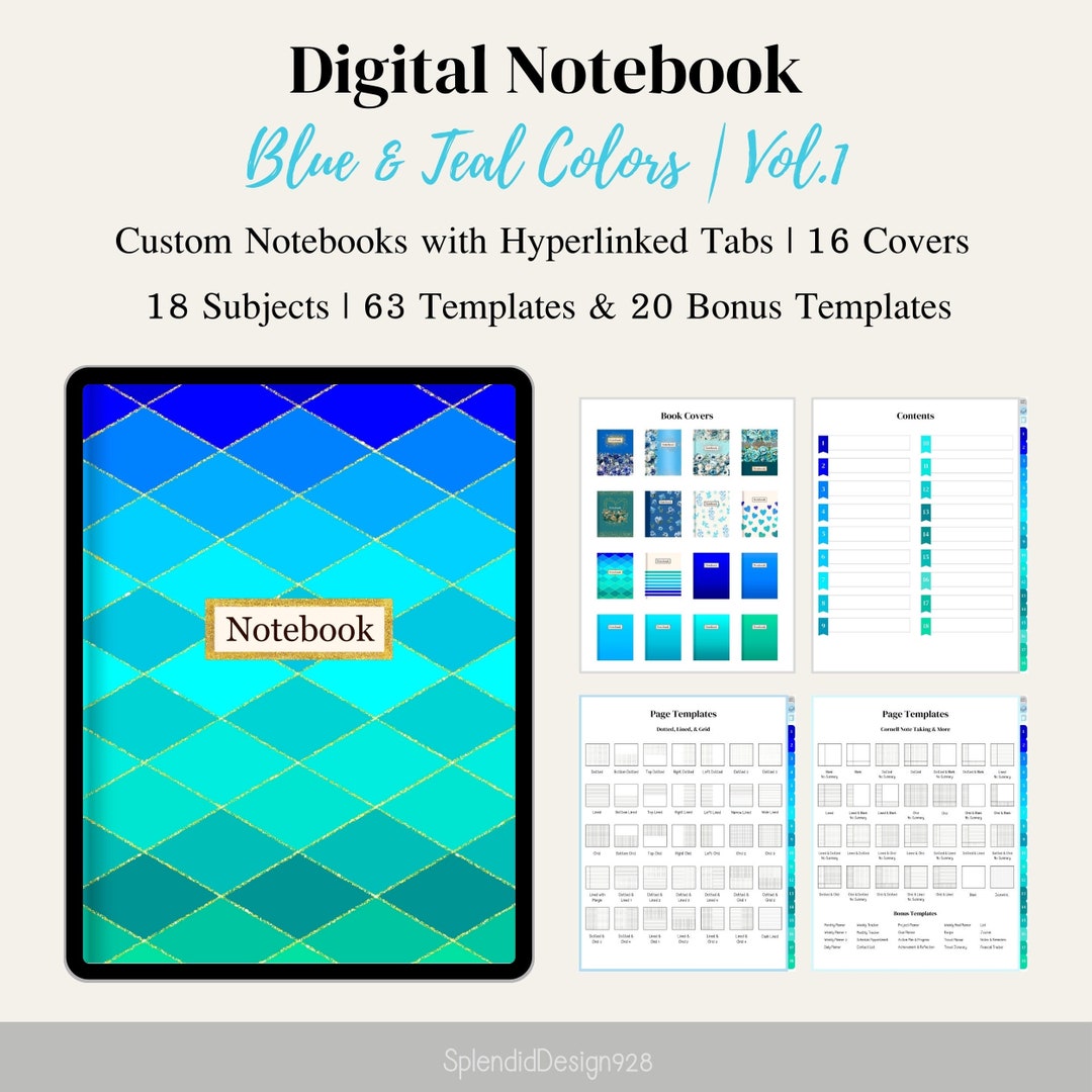 Digital Notebook, Planner and Journal (PDF) With Hyperlinked Tabs ...