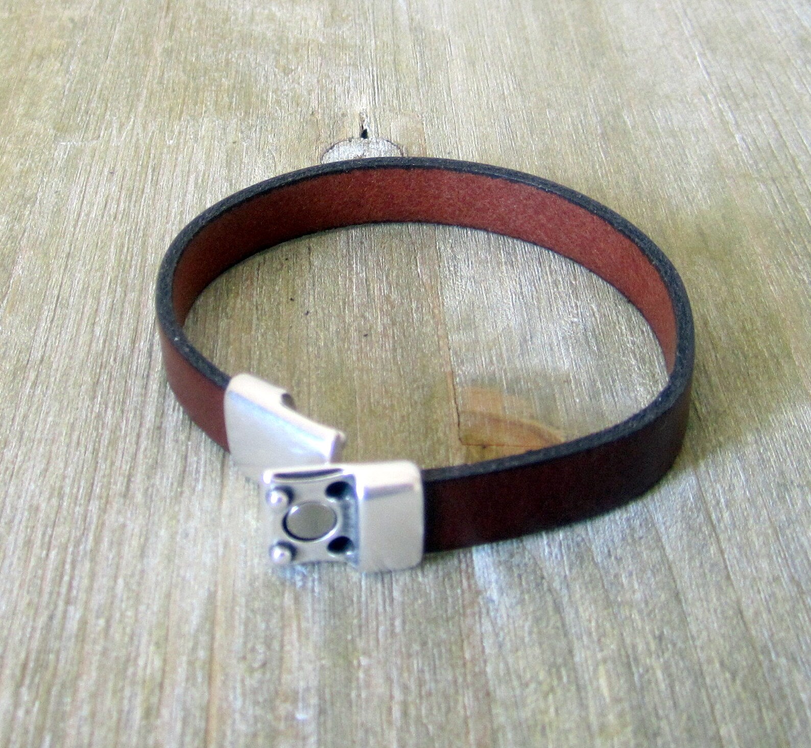 Bracelet homme en cuir véritable couleur marron idéal pour - Etsy France