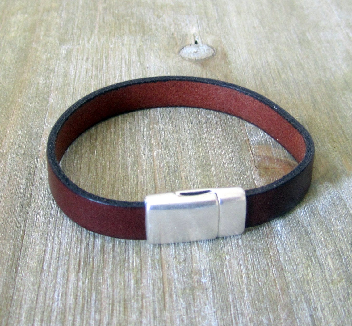 Bracelet homme en cuir véritable couleur marron idéal pour - Etsy France
