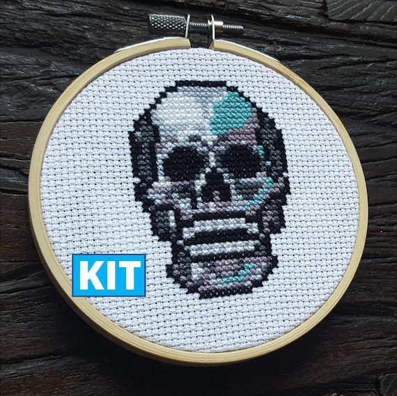 Skull Cross Stitch Kit | Etsy