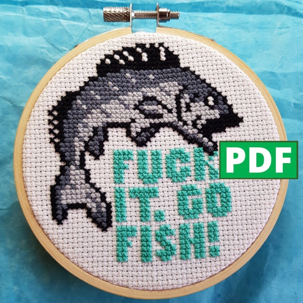 Fish Cross Stitch - Etsy