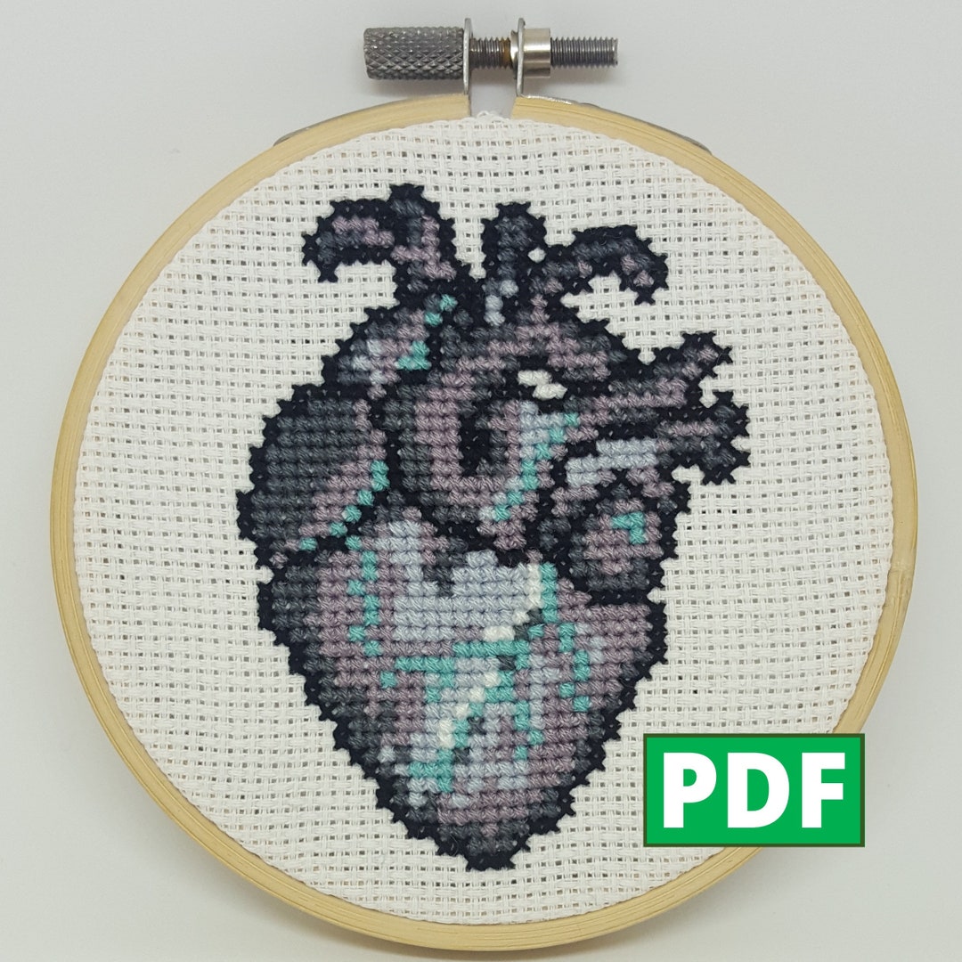 Heart PDF Cross Stitch Pattern for Instant Download - Etsy