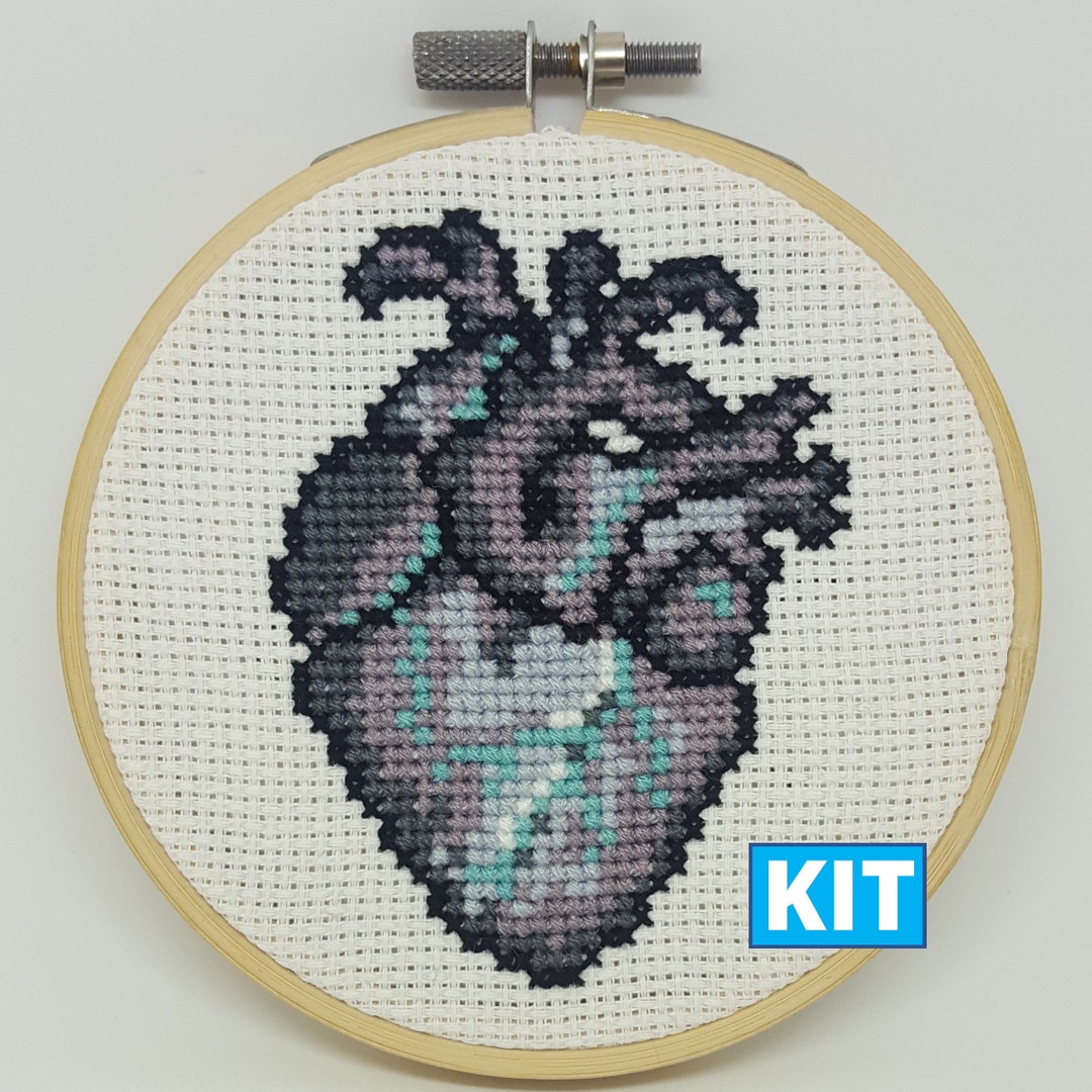Heart Cross Stitch Kit - Etsy
