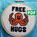 Free Hugs Octopus PDF Cross Stitch Pattern for Instant Download - Etsy