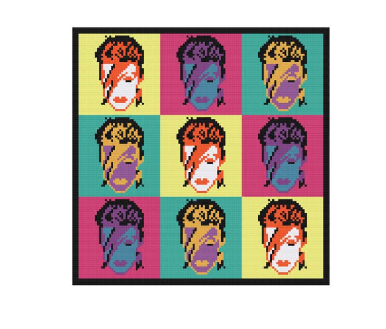 Pop Art Bowie Cross Stitch Pattern for Instant Download - Etsy