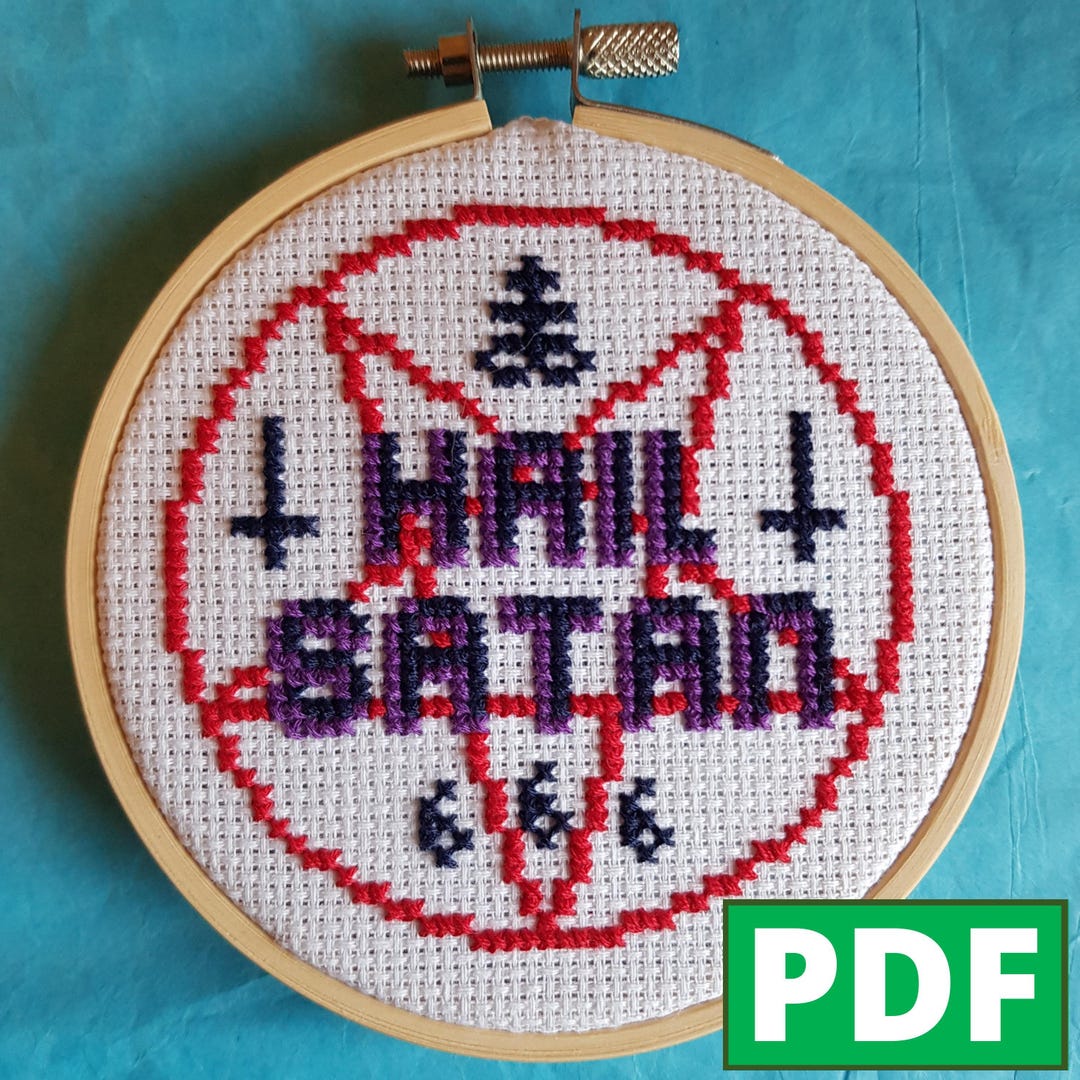 Hail Satan PDF Cross Stitch Pattern for Instant Download - Etsy