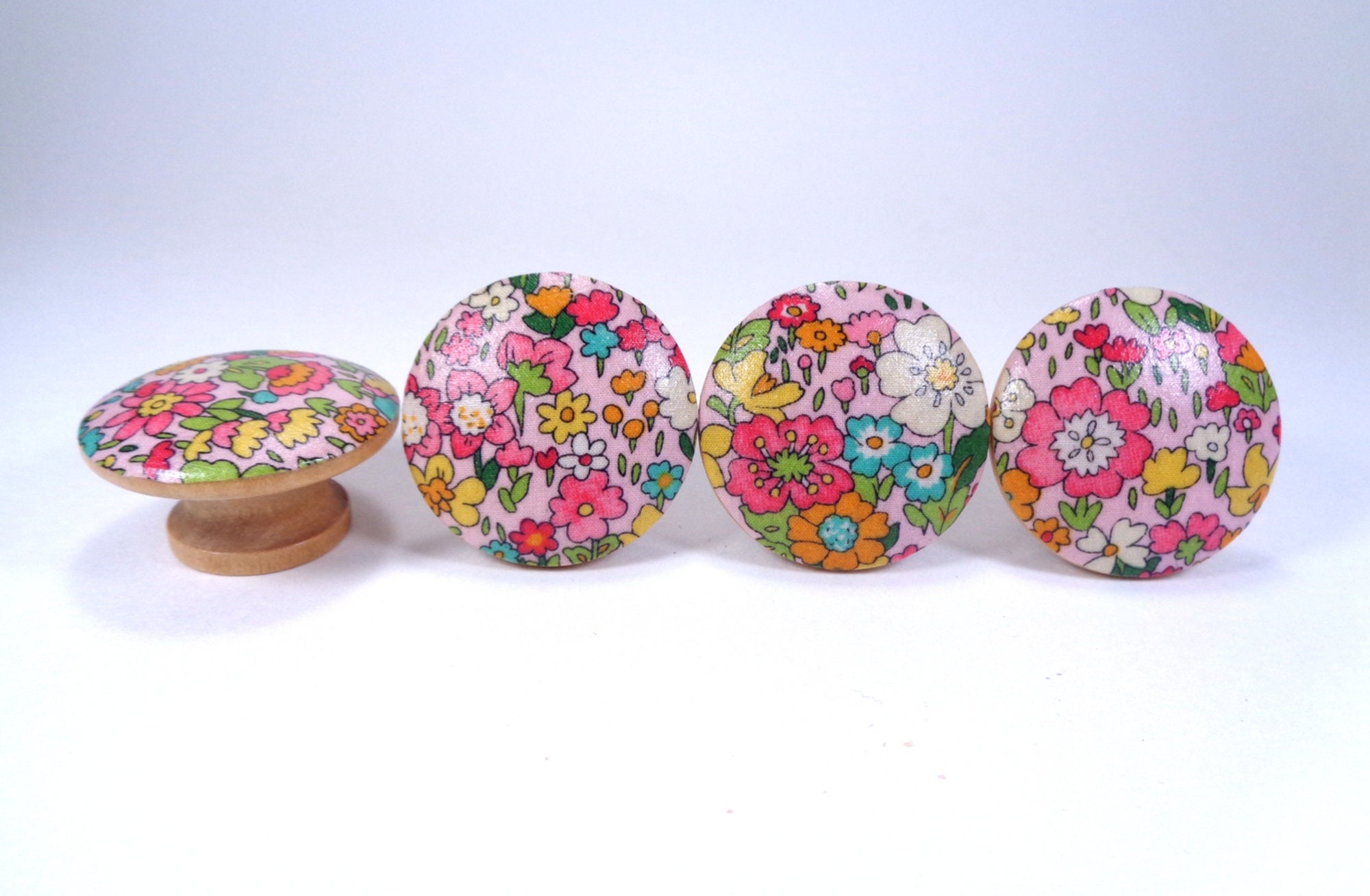 Mini Pop Floral Drawer Knobs Hippie Fabric Dresser Knobs | Etsy