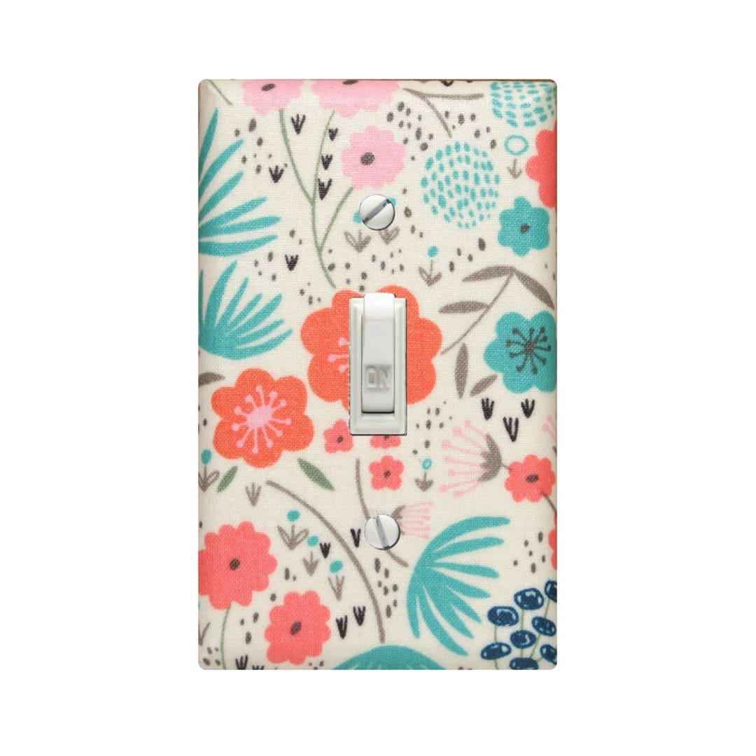Modern Floral Switch Plate Modern Kitchen Decor Fabric - Etsy
