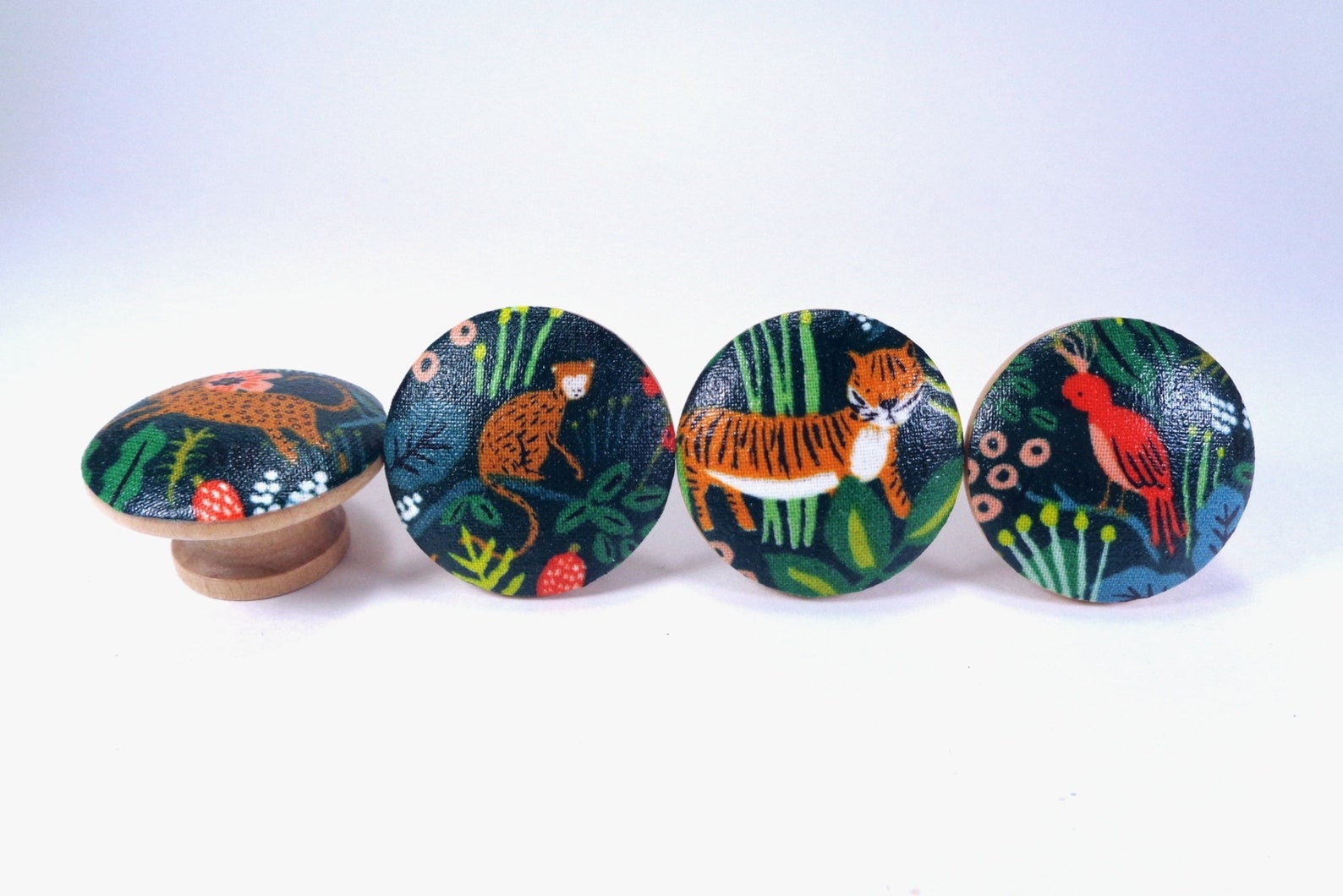 Jungle Tiger Drawer Knobs, Rifle Paper Co Fabric Dresser Knobs ...