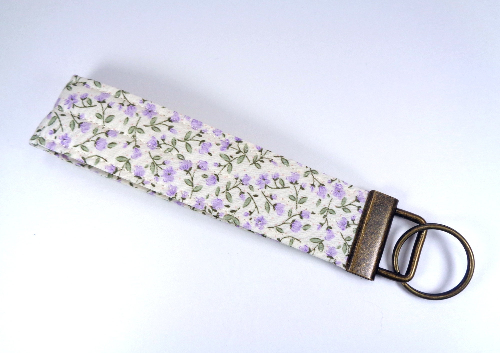 Country Floral Fabric Key Fob Lavender Wristlet Keychain - Etsy