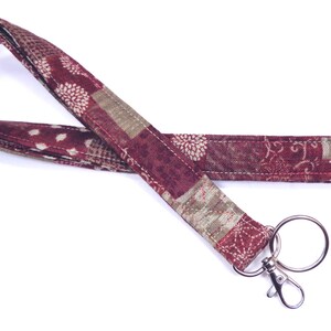 Japanese Patchwork Red Nara Key Lanyard: Homespun Fabric ID Holder - Etsy