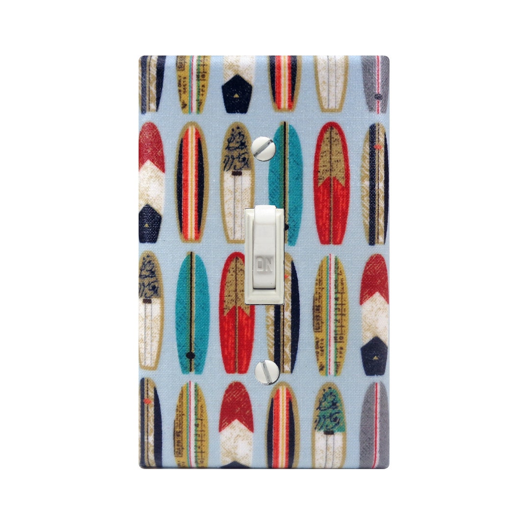 Surfboard Switch Plate, Surfer Beach House Hawaiian Tropical Decor ...