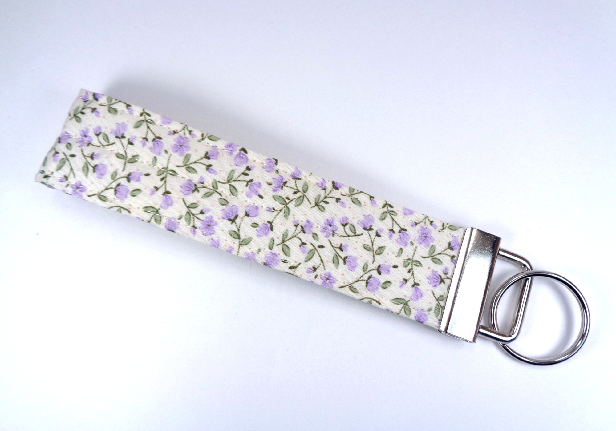 Country Floral Fabric Key Fob Lavender Wristlet Keychain - Etsy