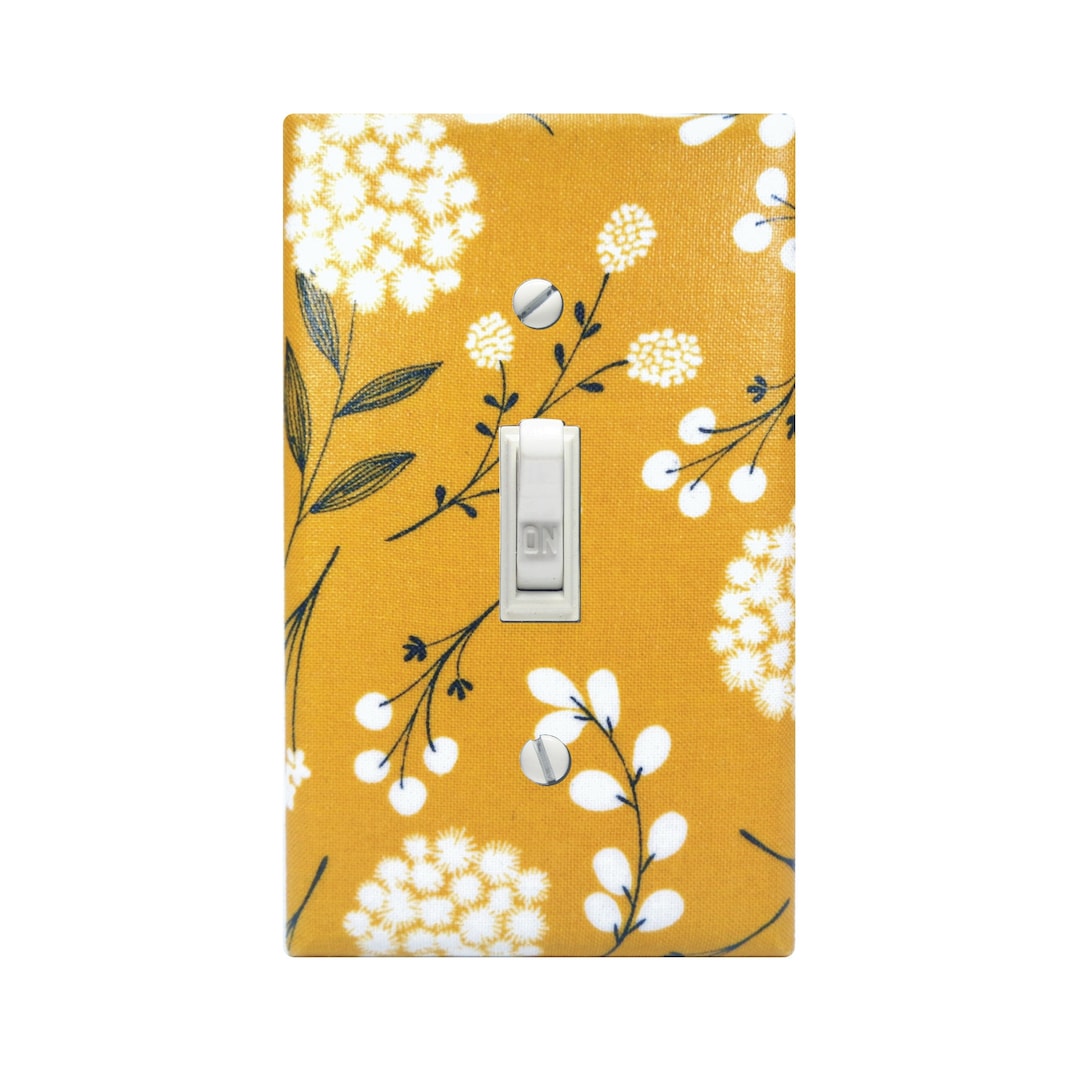 Mustard Modern Switch Cover, Yellow Accent Fabric Switch Plate ...