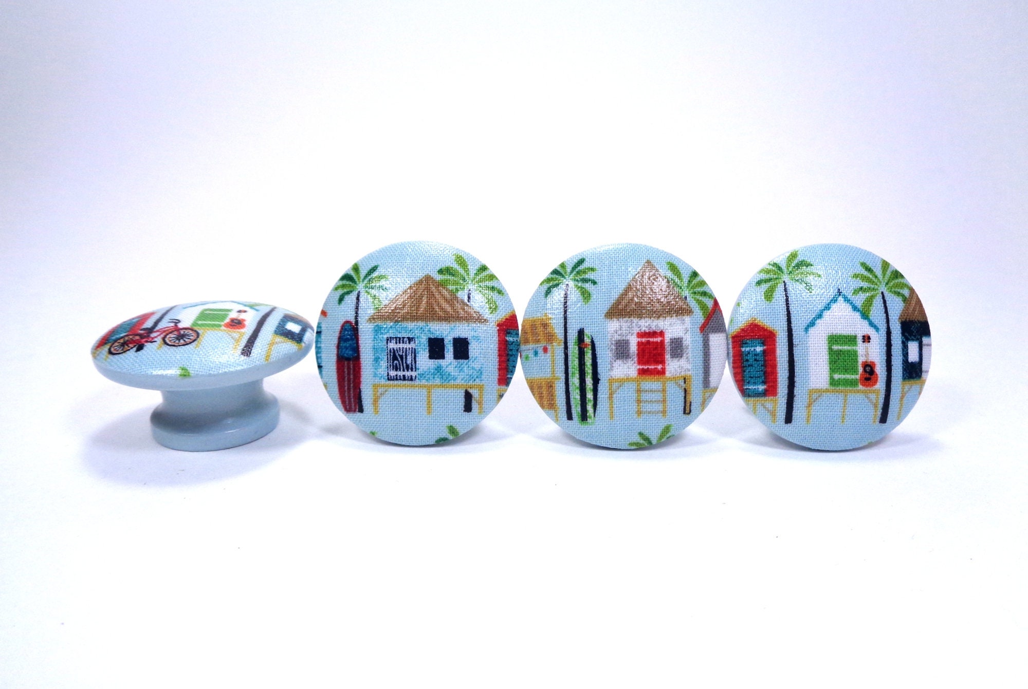 Surfer Painted Drawer Knobs Beach House Fabric Dresser Knobs - Etsy