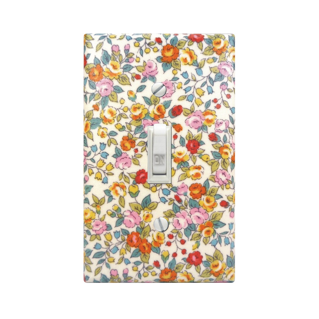 Retro Floral Switch Plate Cover, Bouquet Flowers Wall Decor, Country ...