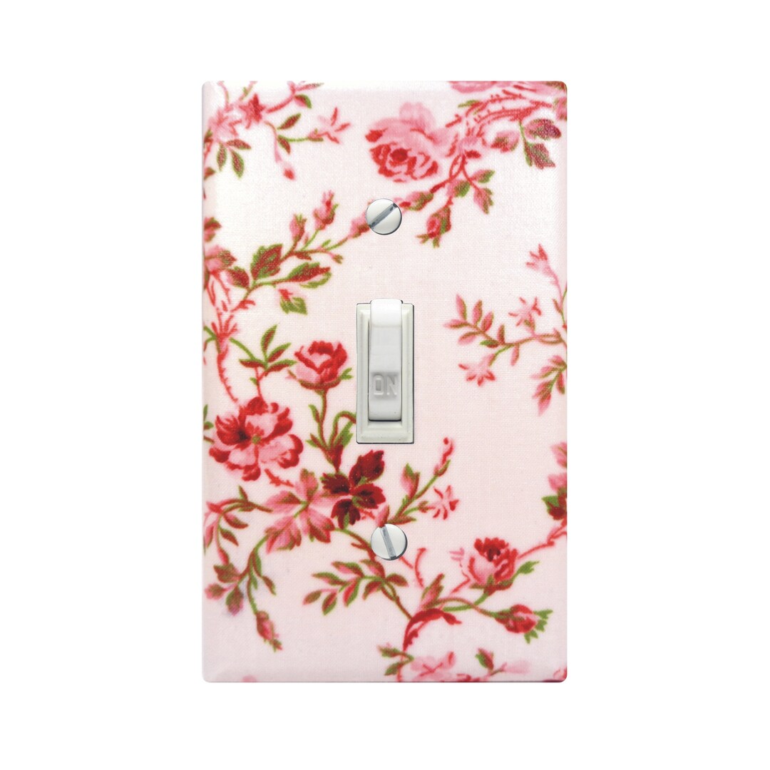 Pink Roses Switch Plate Cover, Roses Vines Floral Outlet Cover, Nature ...