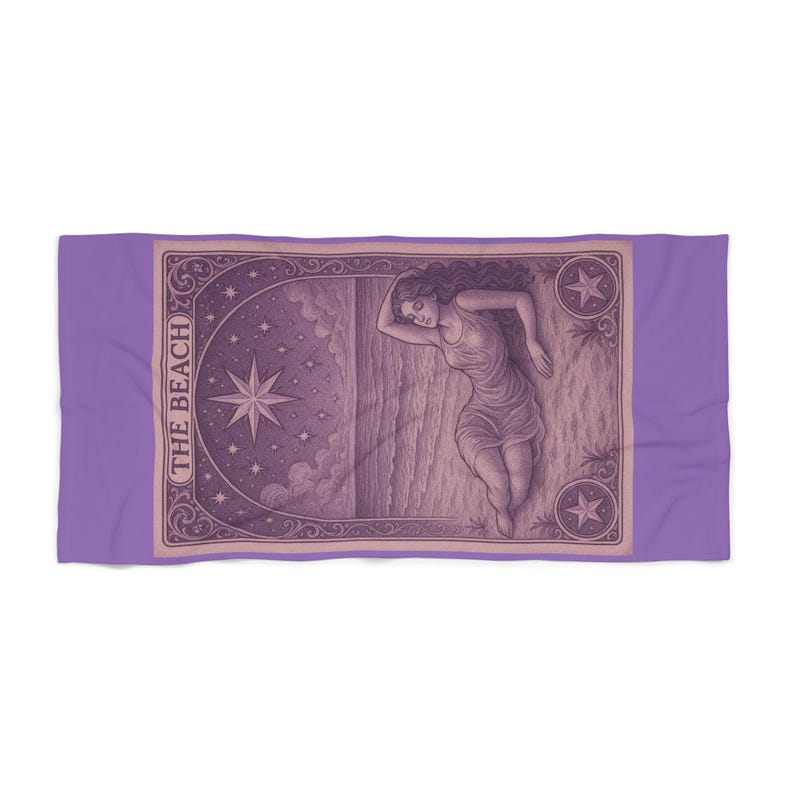 Tarot Style Beach Towel, Ocean Theme Beach Towel, Summer Vibes Towel ...