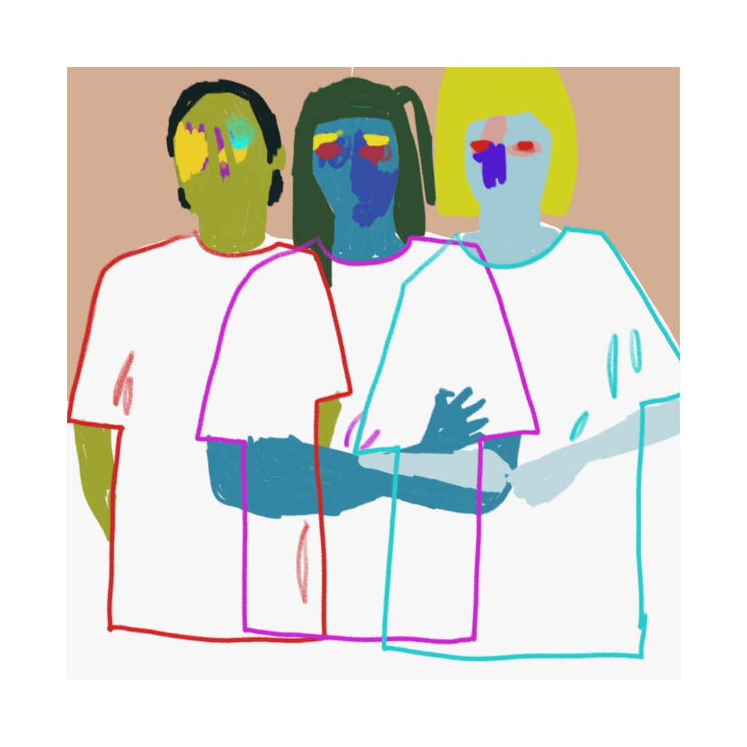 Abstract Friends Matte Vertical Poster, Modern Art Print, Wall Decor ...