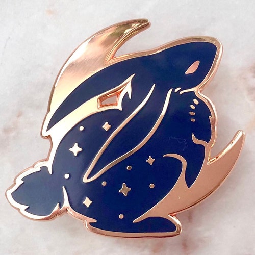 Midnight Lunar Rabbit Hard Enamel Pin - Etsy