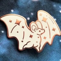 Silver Plated Bat Hard Enamel Pin - Etsy