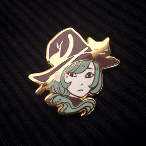 Mint Witch With Cat Familiar - Hard Enamel Pin - STANDARD Grade - Etsy