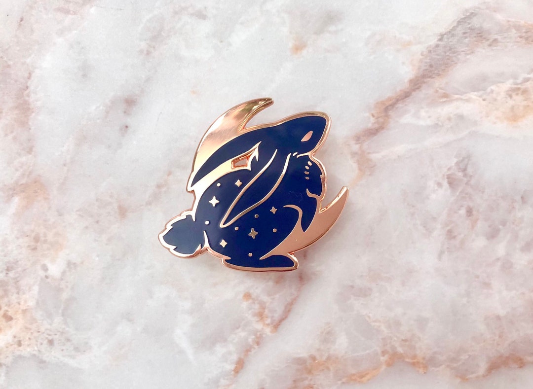 Midnight Lunar Rabbit - Hard Enamel Pin - Etsy