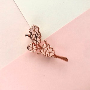 Cherry Blossom Branch Hard Enamel Pin - Etsy