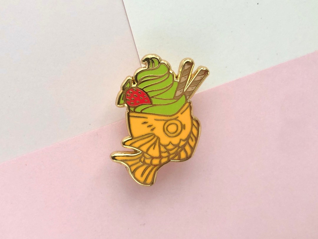 Green Tea Matcha Taiyaki Fish Ice Cream Hard Enamel Pin - Etsy
