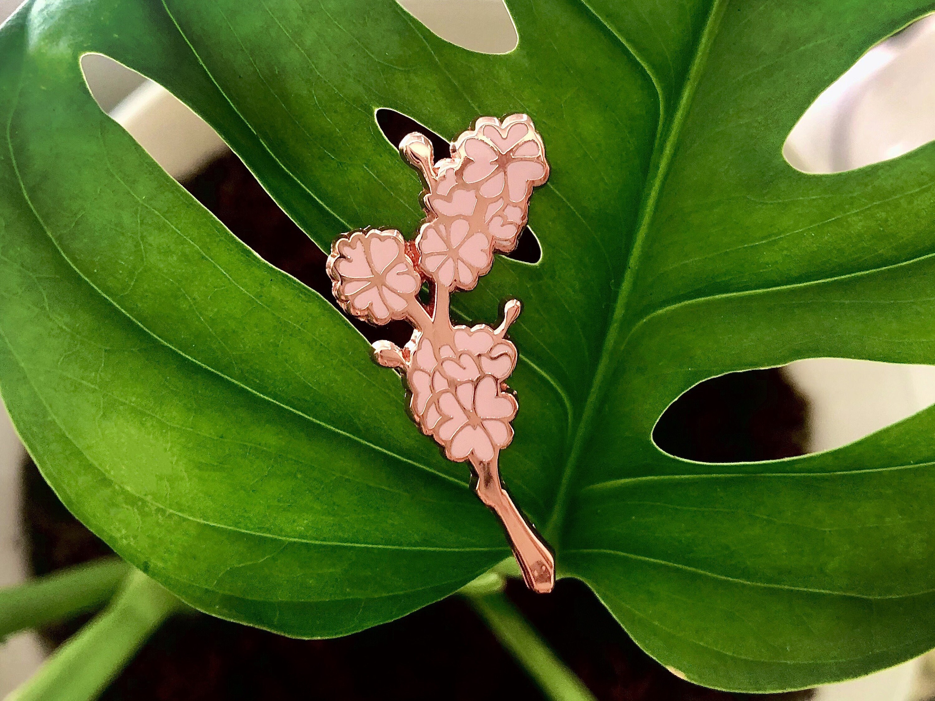 Cherry Blossom Branch Hard Enamel Pin - Etsy