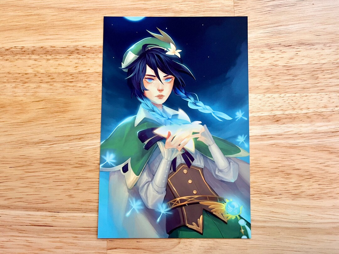 Venti - Genshin Impact Cute Anime Postcard Size Art Print - Etsy
