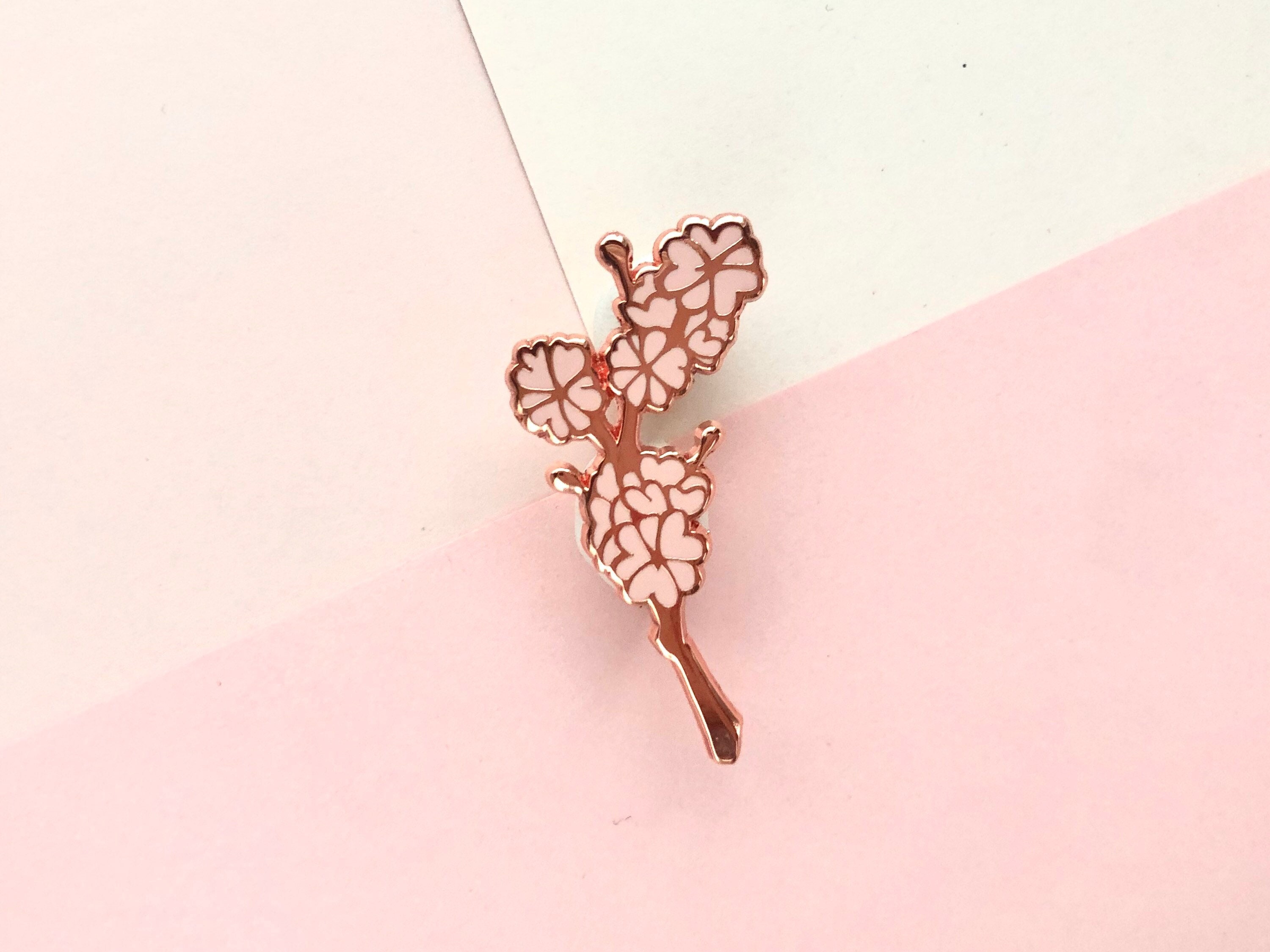 Cherry Blossom Branch Hard Enamel Pin - Etsy
