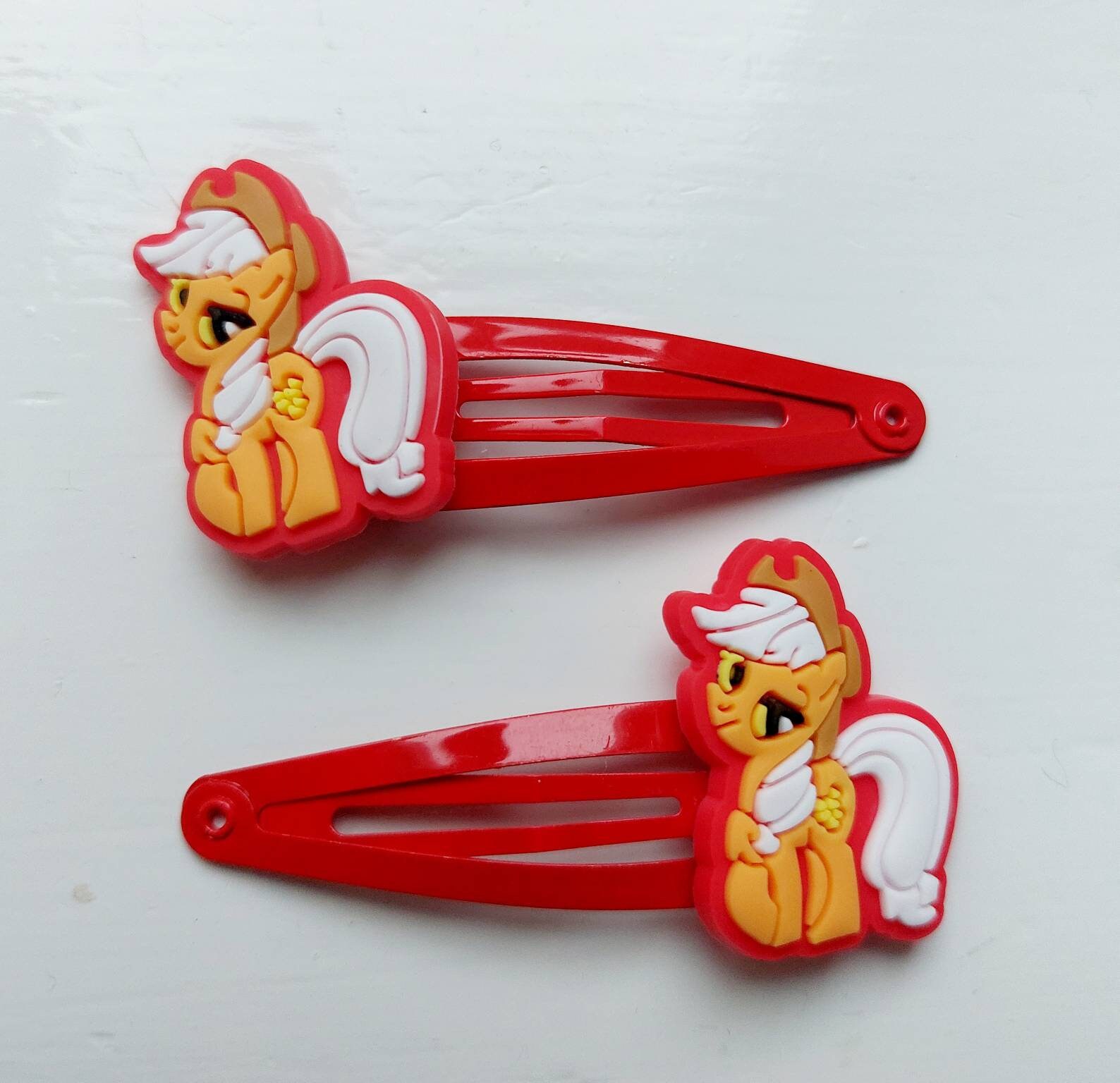 My Little Pony Snap Hair Clips Pack of 2 Red Applejack - Etsy