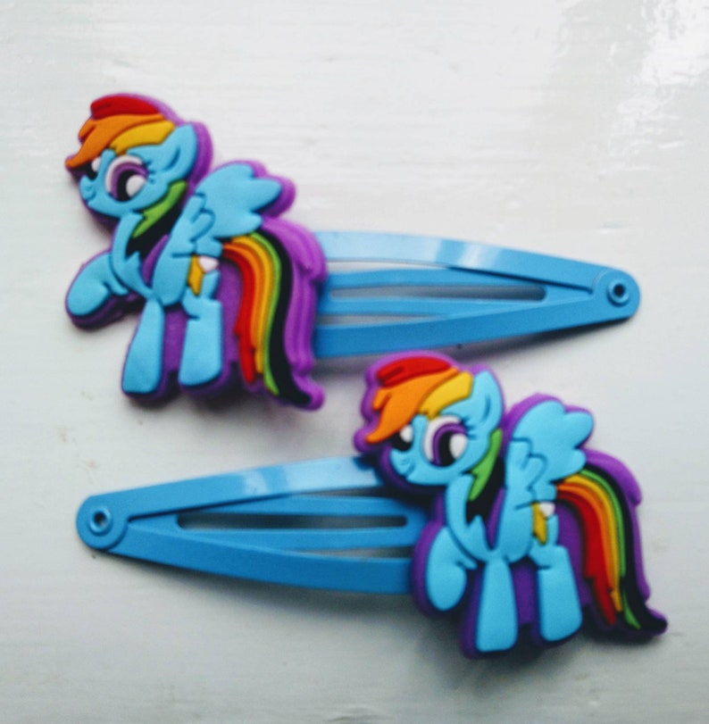 My Little Pony Snap Hair Clips Pack of 2 Blue Rainbow - Etsy