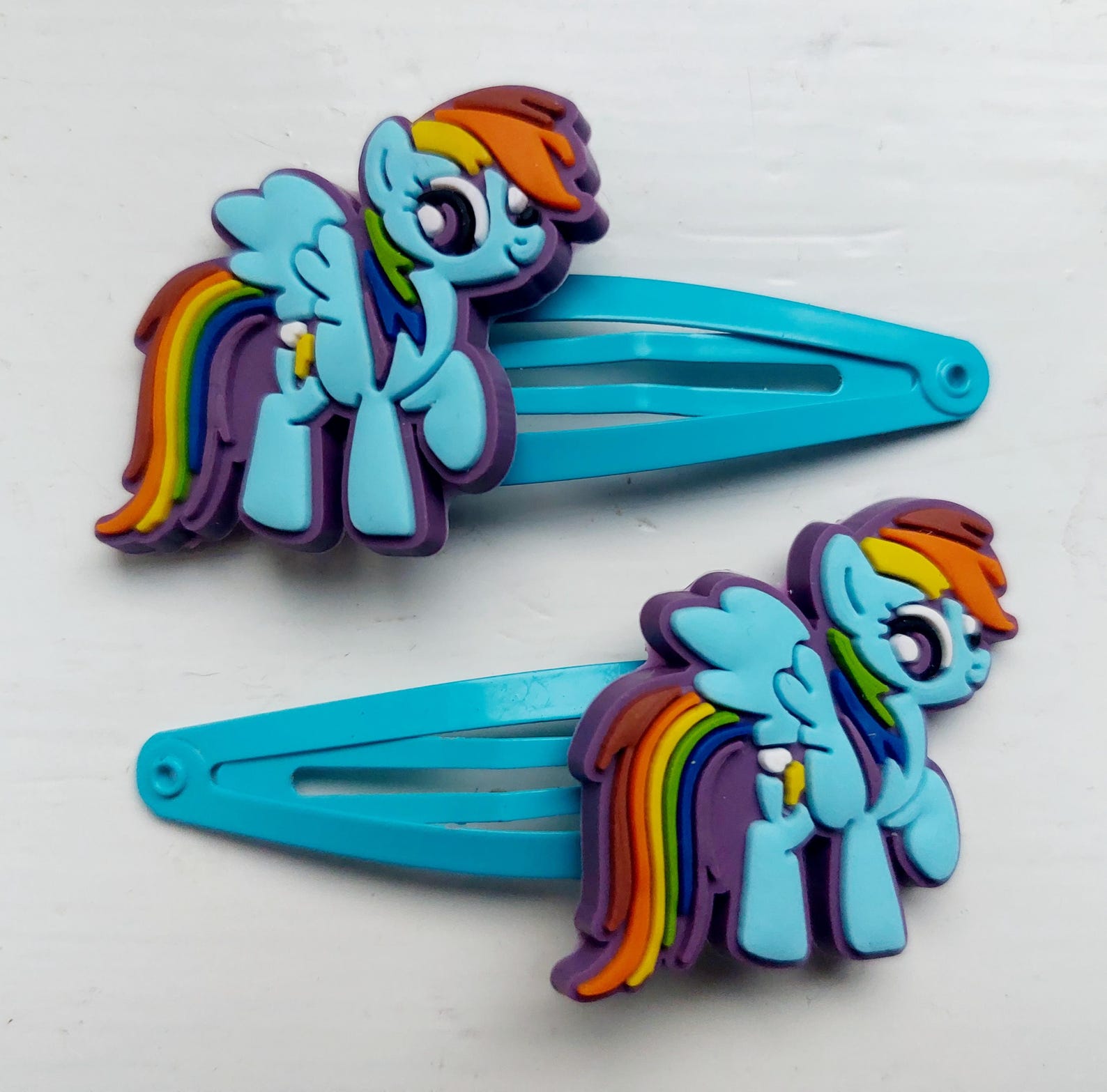 My Little Pony Snap Hair Clips - Pack of 2 - Blue - Rainbow Dash - Etsy