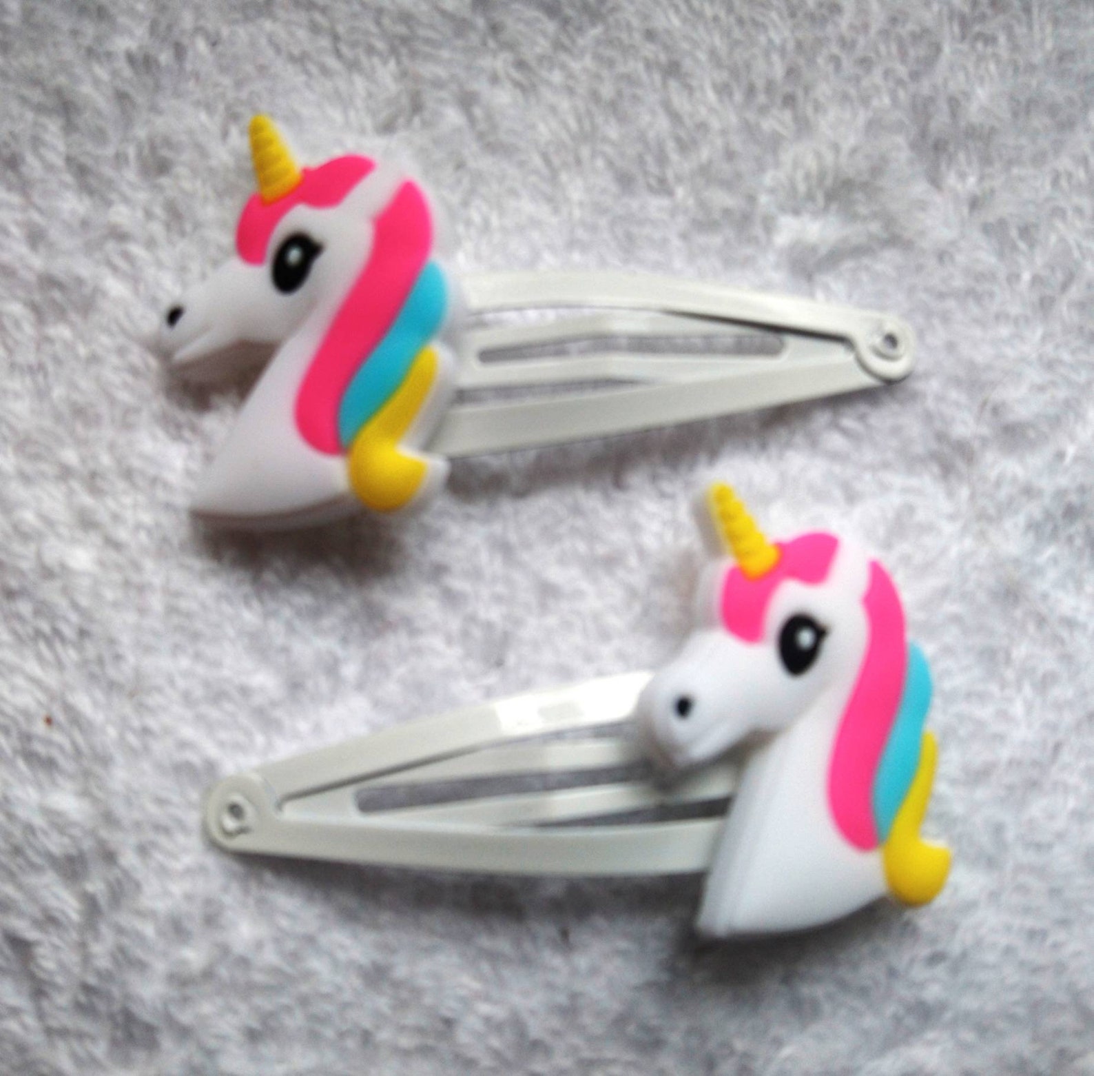Unicorn Snap Hair Clips Pack of 2 White - Etsy