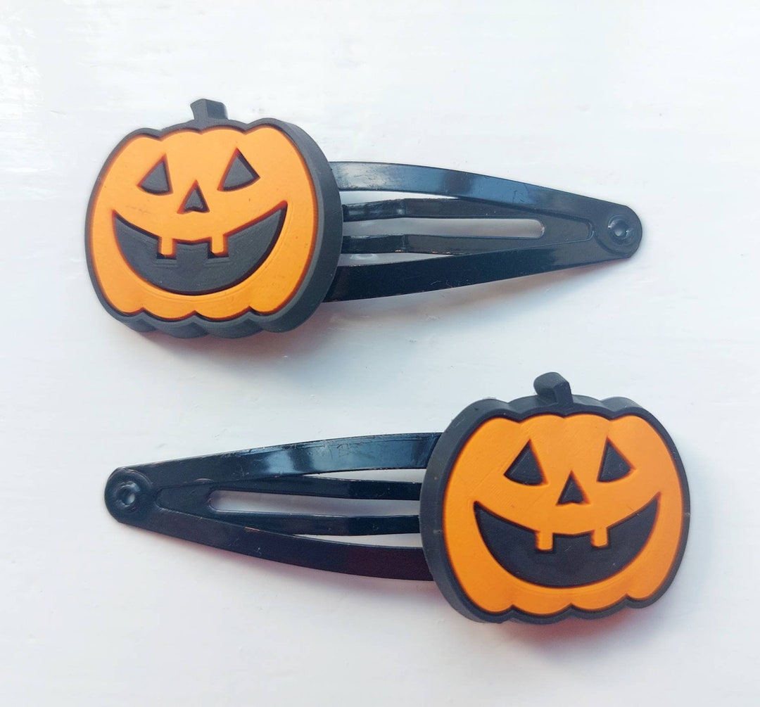 Halloween Scary Pumpkin Snap Hair Clips - Pack of 2 - Black - Etsy